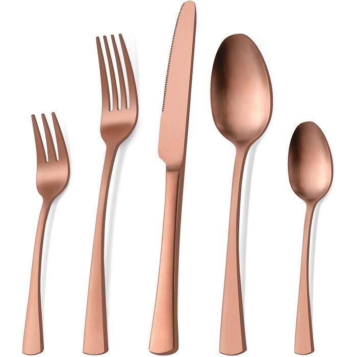 Bestdin set couverts de table or rose 6 personnes, ensemble de couverts ...