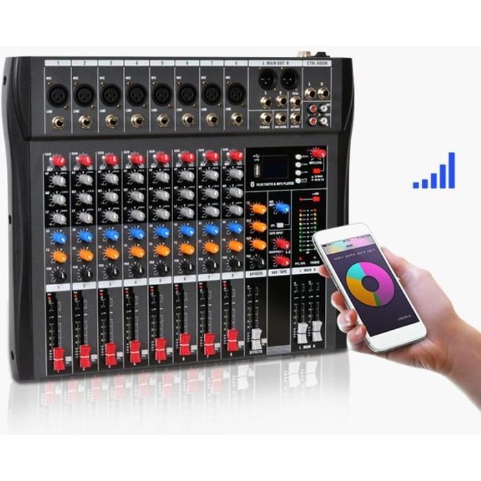 TEMPSA 8 Channels Live Studio Professional Table De Mixage Audio USB ...