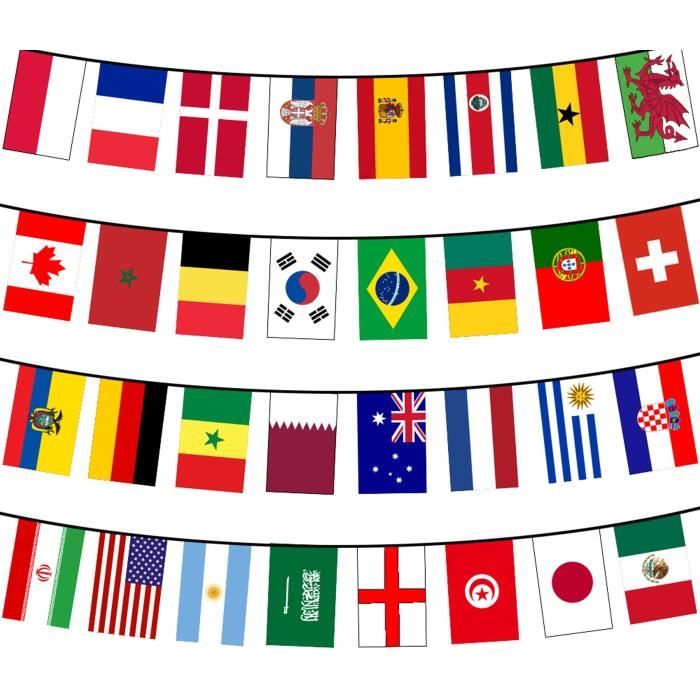 Guirlande Fanion Drapeau Du Monde Football Anniversaire Banderole ...