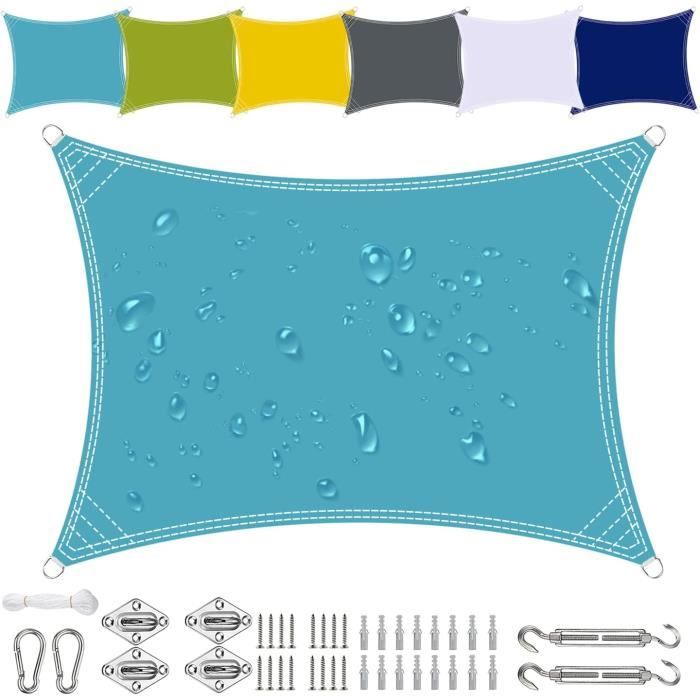 Voile D'Ombrage Rectangulaire 5.5X7.5M, Toile Ombrage Hdpe Respirant ...