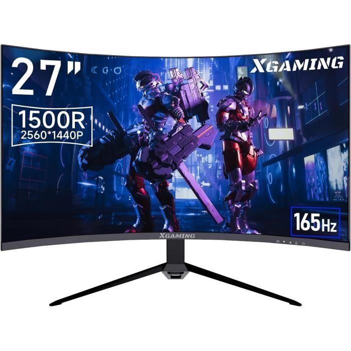 Écran Pc Gamer Incurvé 27 Pouces 165Hz, Moniteur Pc Gaming Incurvé ...