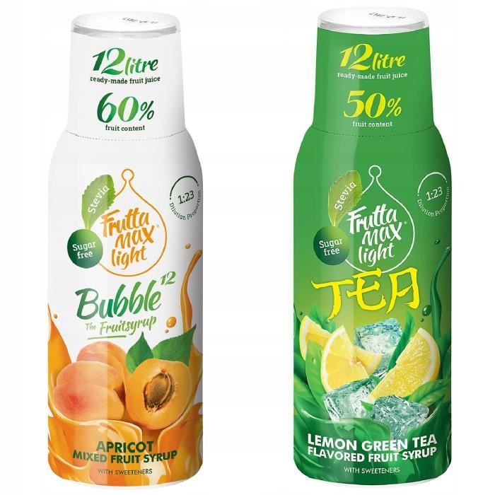 Sirop concentré - FruttaMax - Abricot et Ice Tea Vert - Sans sucre ...