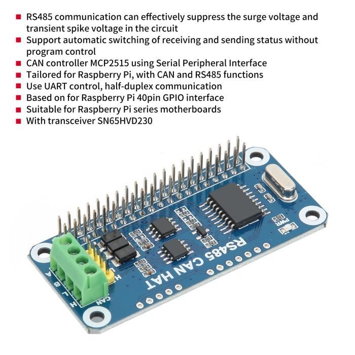 Carte mère Raspberry Pi RS485 Carte d'extension d'ordinateur de ...