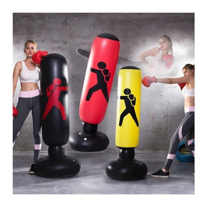 Sac de Boxe Gonflable 160cm, Sac de Frappe sur Pied Autoportant pour ...