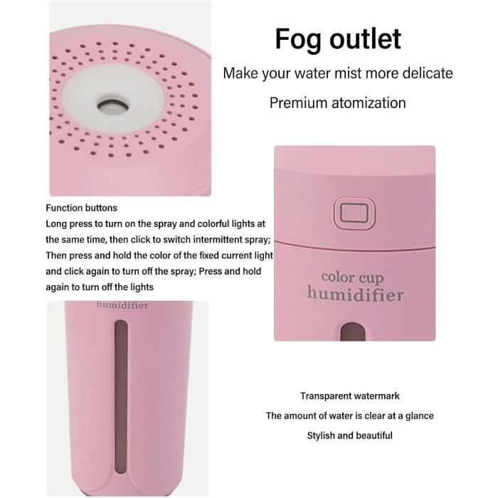 Mini Humidificateur Portable 230Ml, Humidificateur D'Air Ultrasonique ...