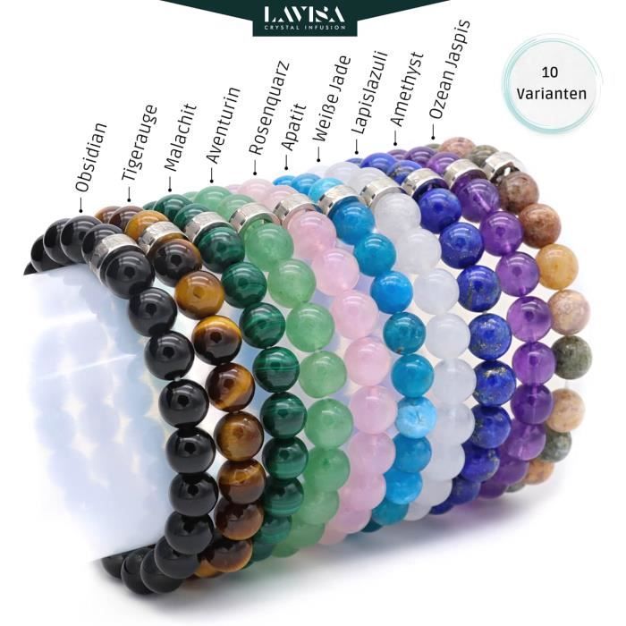 Bracelet En Pierres Précieuses - Véritables Perles En Pierre Naturelle ...