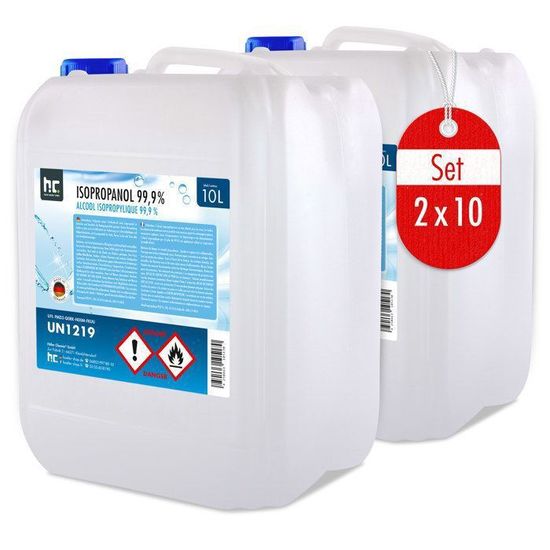 HÖFER CHEMIE Isopropanol 99,9% 2 x 10 L - Alcool Isopropylique pour le ...