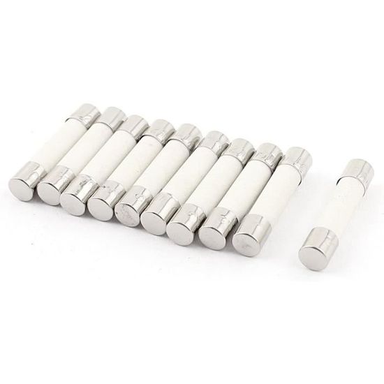 Sourcing Map Fusible Cylindre Capuchon Céramique Tube Fusible Liens 5 X 25Mm 250V 10A 10 Pcs ...
