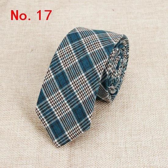FINE-Mode Plaid coton cravates pour hommes classique maigre 6cm adulte ...
