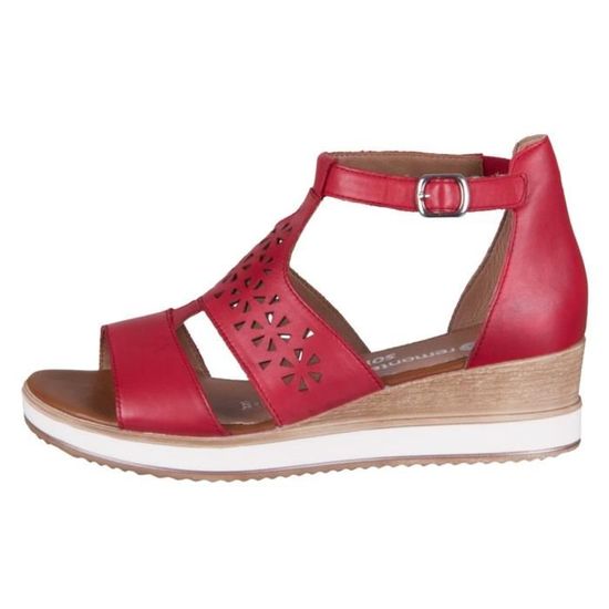 Chaussures REMONTE D645033 Rouge - Femme/Adulte - Cuir Rouge ...