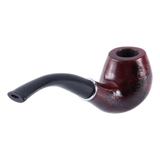 Fdit pipe à fumer sculptée Enchasser en bois durable découpé le cadeau ...