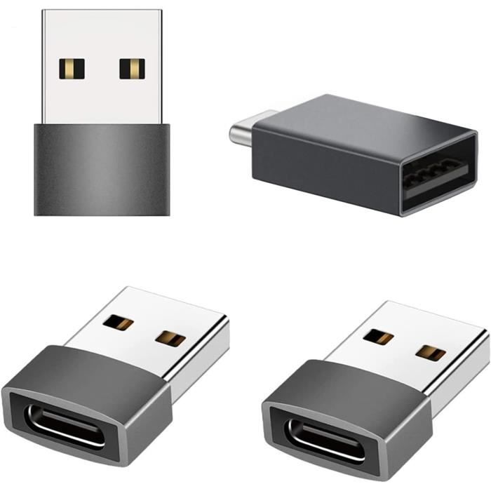 Adaptateurs USB C (Lot de 4), Adaptateur USB C Femelle vers USB Mâle (Lot de 3), Adaptateur USB ...