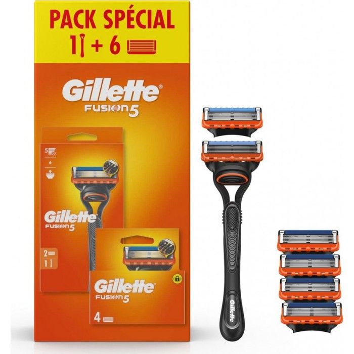 GILLETTE Coffret Rasoir Lames et Gel le rasoir + 6 recharges ...