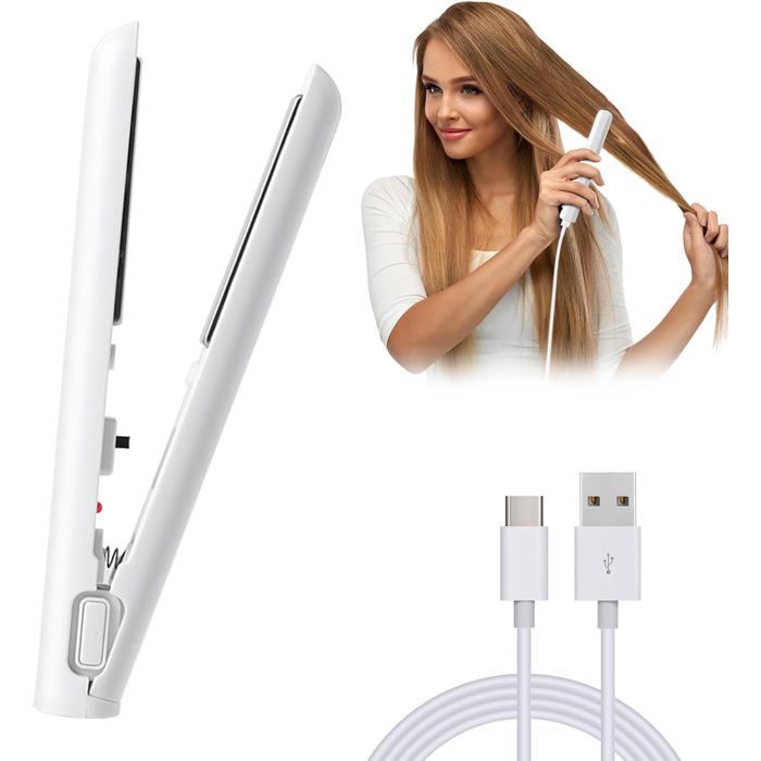 Mini Lisseur Cheveux Usb Lisseur Boucleur Cheveux 2 En 1 Avec Câble De ...