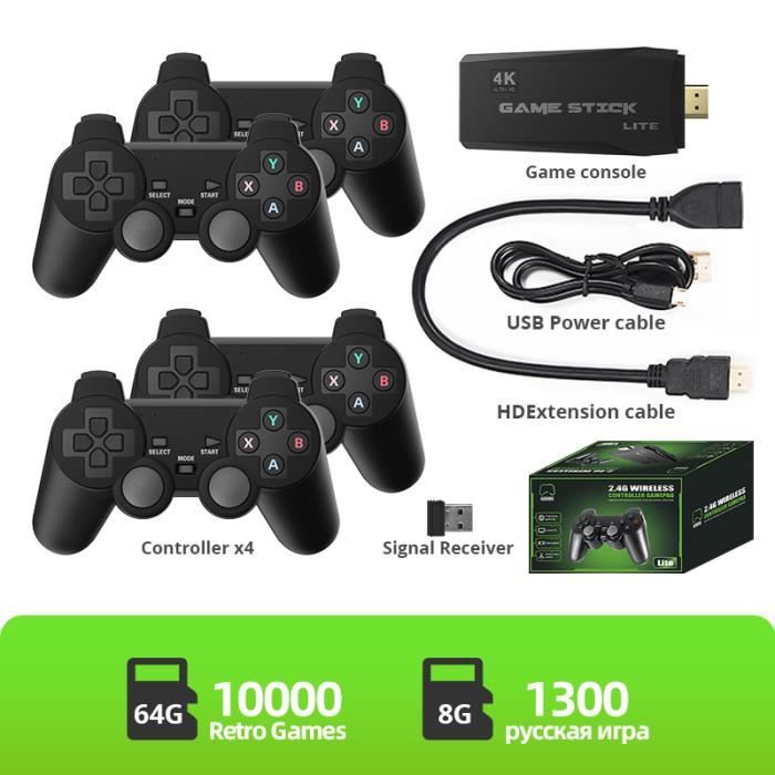 11300 (RU) 4 sans fil - manette de jeu vidéo rétro 4k, contrôleur ...