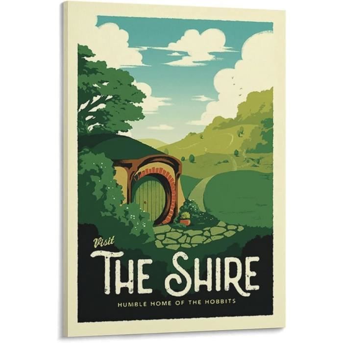 Poster Mural The Shire Le Seigneur Des Anneaux - Style Rétro ...