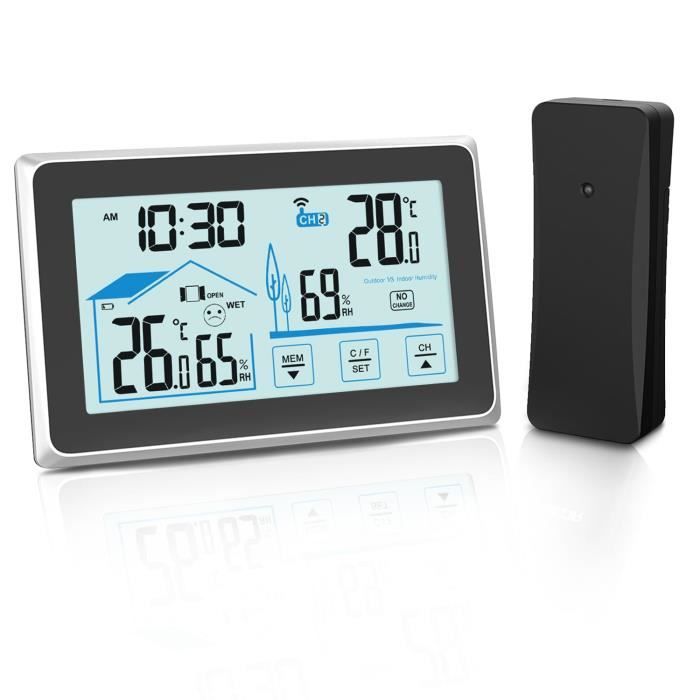 Station Météo Sans Fil Avec Capteur Extérieur, Station Météo Sans Fil Avec 1 Capteur Sans Fil ...
