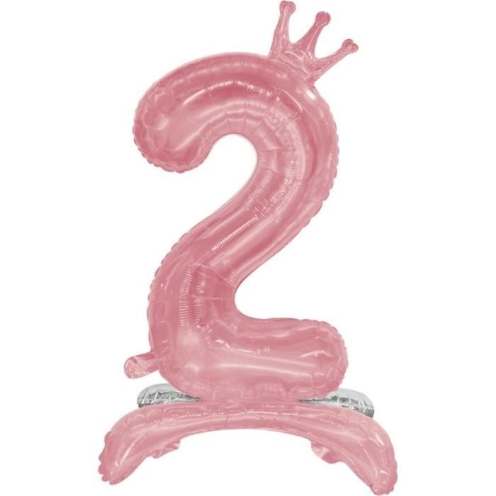 Ballon 2 Ans Rouge Cristal Xl Debout - Ballon Anniversaire 2 Ans ...