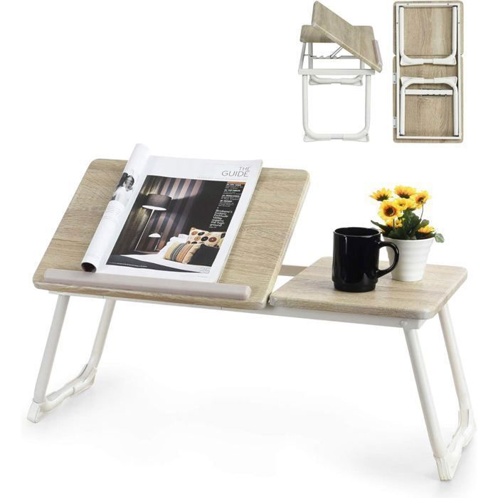 MEUBLES COSY Table de lit/Support ordinateur pc pliable en bois et ...