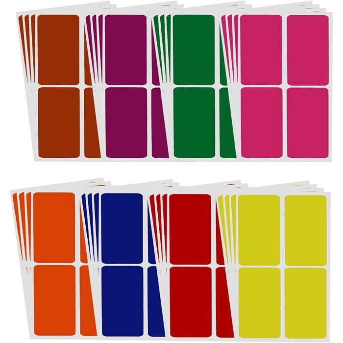 AJW- Gommettes Étiquettes Autocollantes Rectangulaires \u2013 8 ...
