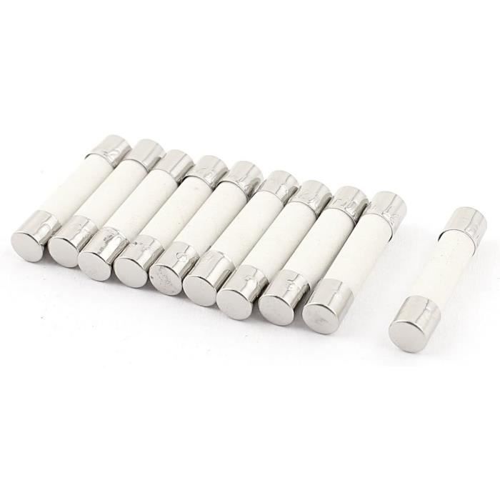 Sourcing Map Fusible Cylindre Capuchon Céramique Tube Fusible Liens 5 X 25Mm 250V 10A 10 Pcs ...