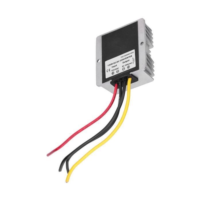 EJ.life Régulateur de tension DC DC 12V/24V à 5V convertisseur abaisseur dissipation thermique ...