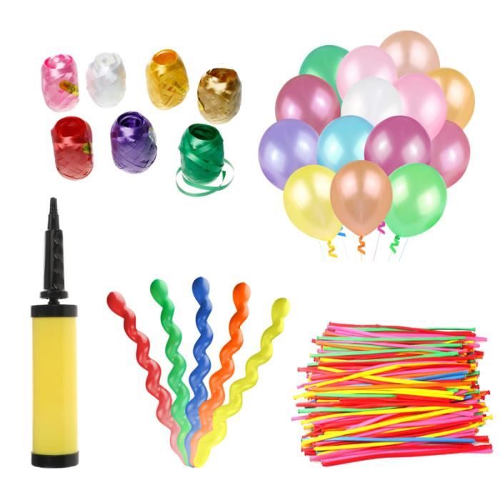132pcs 3 types de ballons en latex ballons en spirale à bande ronde ...