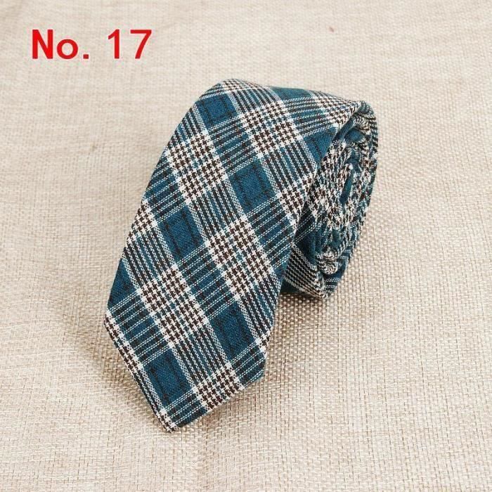 FINE-Mode Plaid coton cravates pour hommes classique maigre 6cm adulte ...