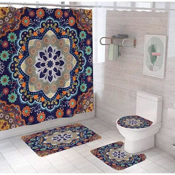 Serious-Ensemble D'Accessoires De Salle De Bain Imprimé Marron 4 Pièces ...