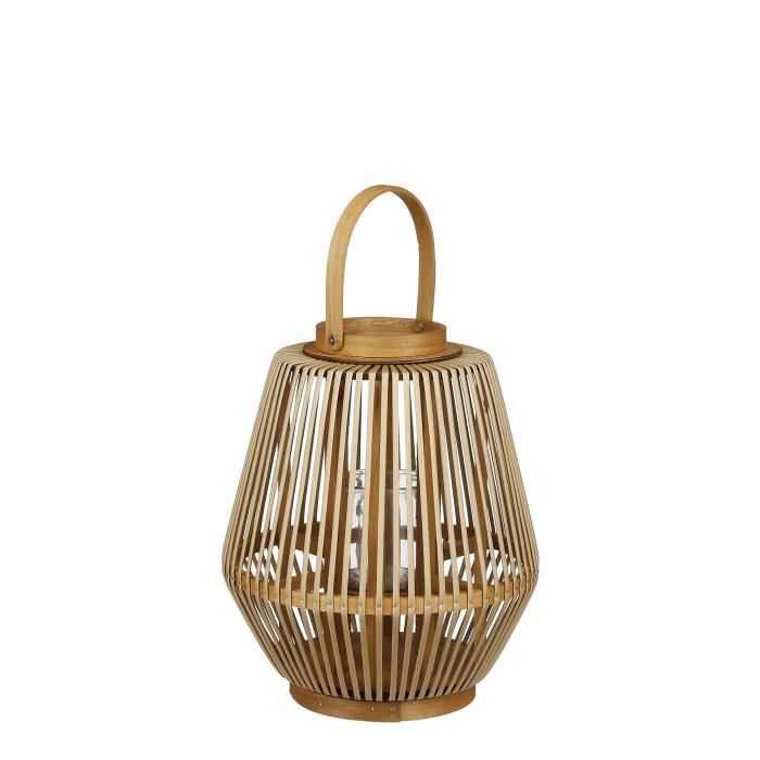 Lanterne Havard - H37 x Ø31 cm - Polyester - Marron - Mica Decorations - Cdiscount Maison