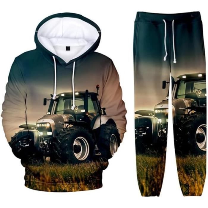 Set Tuta Da Ginnastica Homme Trattore Felpe Cappuccio 3d Stampate ...