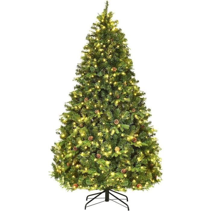 Sapin de Noël Artificiel Lumineux - RELAX4LIFE - 225CM - 1125 Feuilles ...