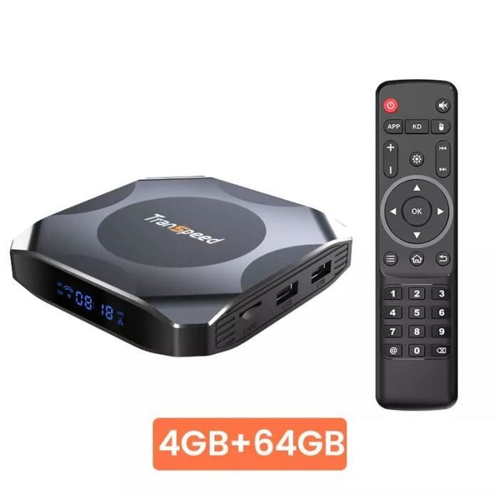 Transpeed Android 11 TV BOX BT5.0 3D rapide double 1000M WiFi 4K 4 go ...