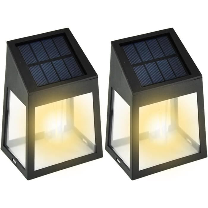 Appliques Murales Solaires D'Extérieur | 2 Pièces 1.2V Lampe Murale Solaire Extérieure Étanche ...