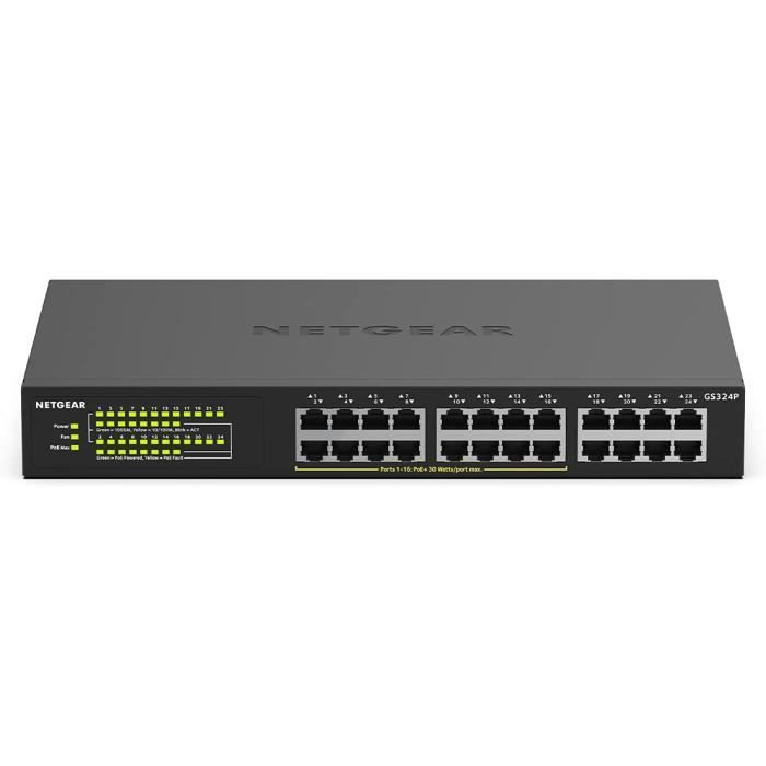 (Gs324P) Switch Ethernet Poe 24 Port Rj45 Gigabit (10-100-1000), Switch ...