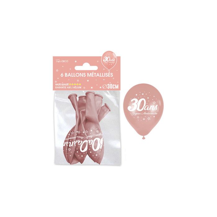 Ballon - REF/BAL00RG03 - 30 cm - Rose gold métallique - Latex - Lot de ...