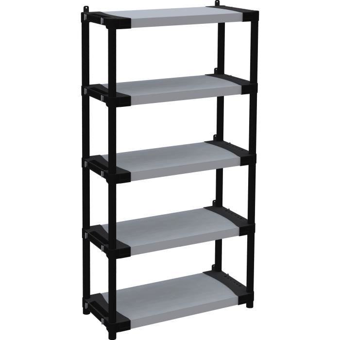 Étagère plastique - TOOD - 5 tablettes - Charge 80 kg - 80x40x171 cm ...