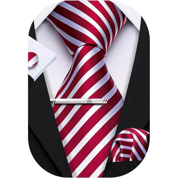 Cravates Pour Homme En Soie, Couleur Unie, Mouchoir Et Boutons De ...