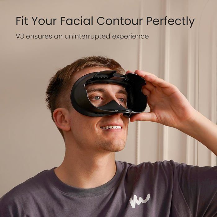 Couvre-visage pour Meta Quest 3 - WOOPSO - Interface faciale en cuir PU ...