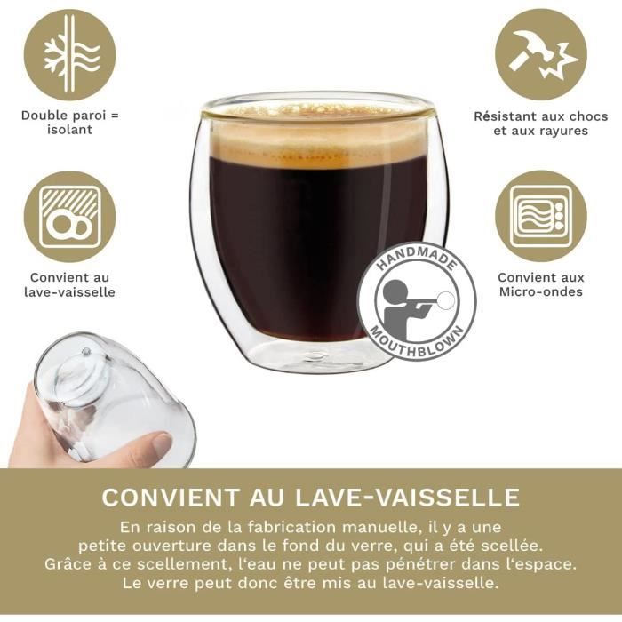 Lot de 6 Verres à Expresso à Double Paroi, Tasse à Cafe, Verres ...