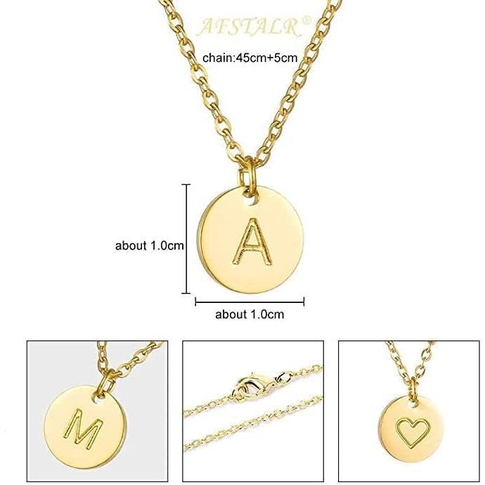 Collier Lettre Initiale En Or Avec Coeur Charme Infime Pendentif ...