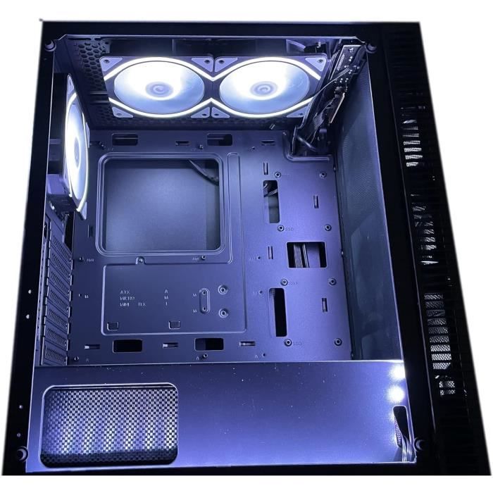 Boîtier SaharaGaming P44M en maille noire et verre trempé avec 4 ...