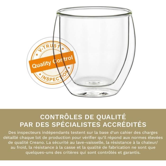 Lot de 6 Verres à Expresso à Double Paroi, Tasse à Cafe, Verres ...