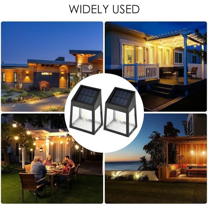 Appliques Murales Solaires D'Extérieur | 2 Pièces 1.2V Lampe Murale Solaire Extérieure Étanche ...