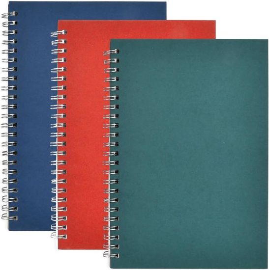 Lot De 3 Carnet De Notes A5 Cahiers À Spirale 80 Feuilles/160 Pages ...