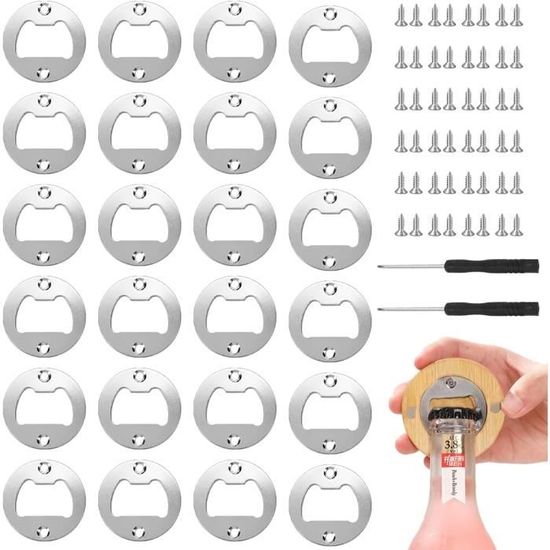 26 Pièces Decapsuleur Ronds Ouvre-Bouteille Insert Kit avec Vis et ...