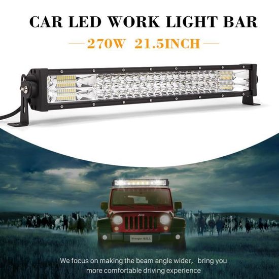 22" 270W barre de led Offroad Triple Rangée 7D Phare Rampe de travail ...