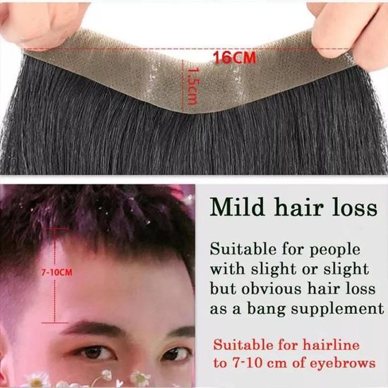 BF159-1.5-16--Postiches Synthétiques pour Hommes, Ligne de Cheveux ...