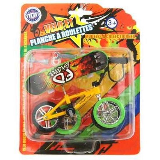 Velo métal et planche à roulette à doigt - Jaune - Cdiscount Jeux - Jouets