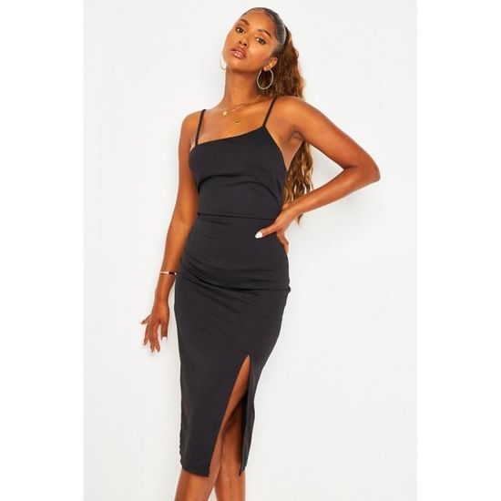 Robe noire moulante mi-longue Noir - Cdiscount Prêt-à-Porter